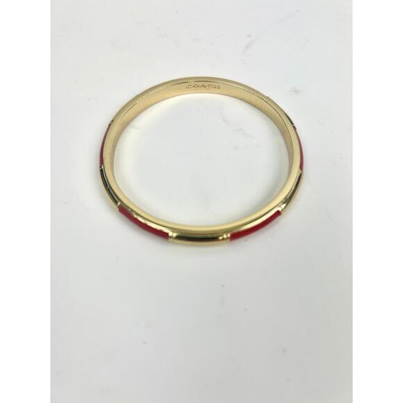 Coach | Jewelry | Elegant Red And Gold Coach Bangle Bracelet | Poshmark